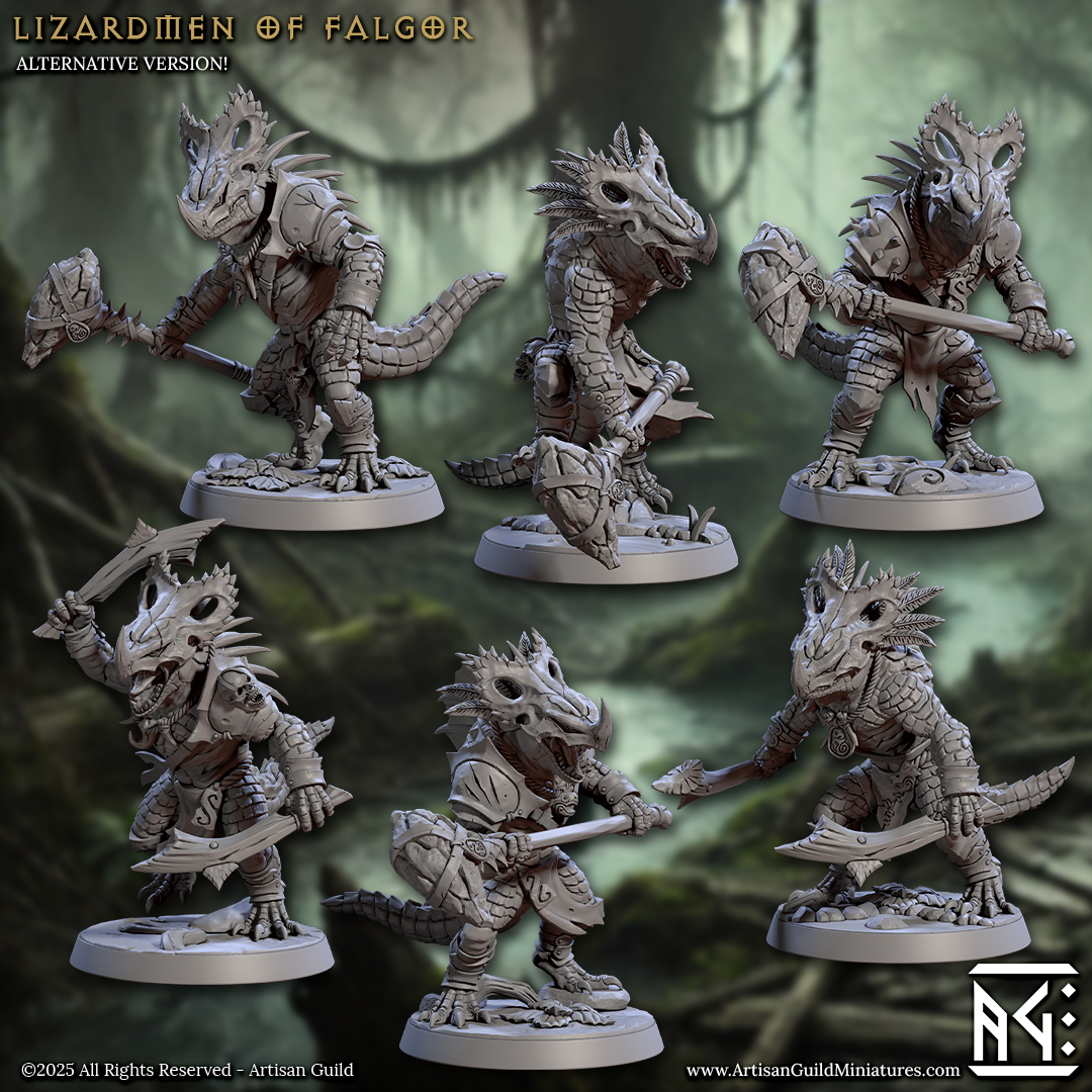 Lizardmen of Falgor - Reptilian Warrior Miniatures – DirkyThreadz